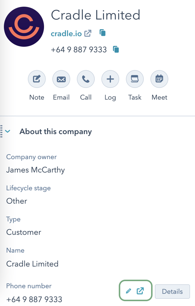 Click to call using Cradle